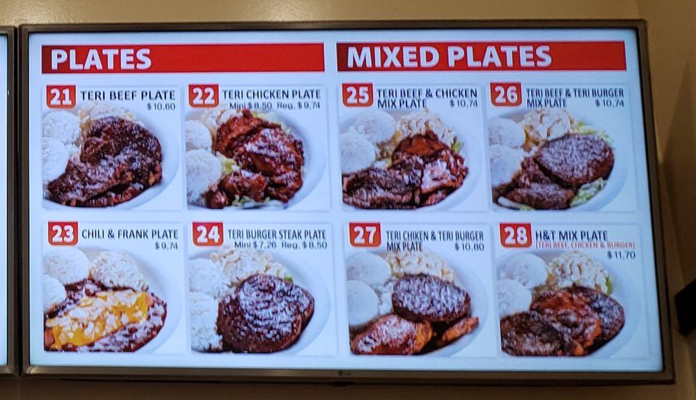 Menu at H&T Burgers fast food, Aiea