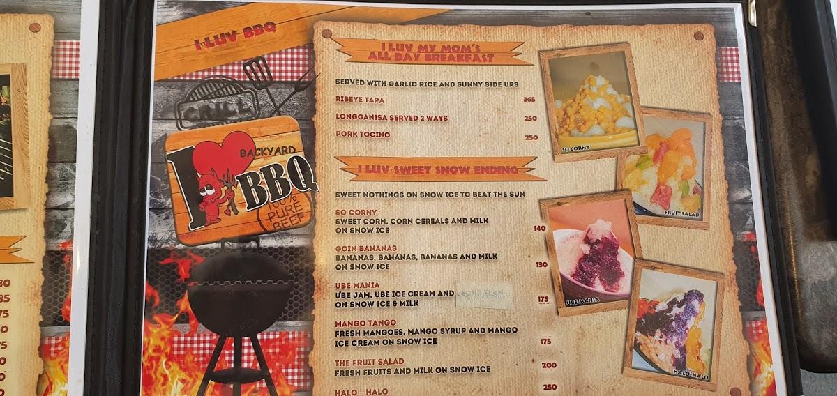 Menu at I love Backyard BBQ, El Nido