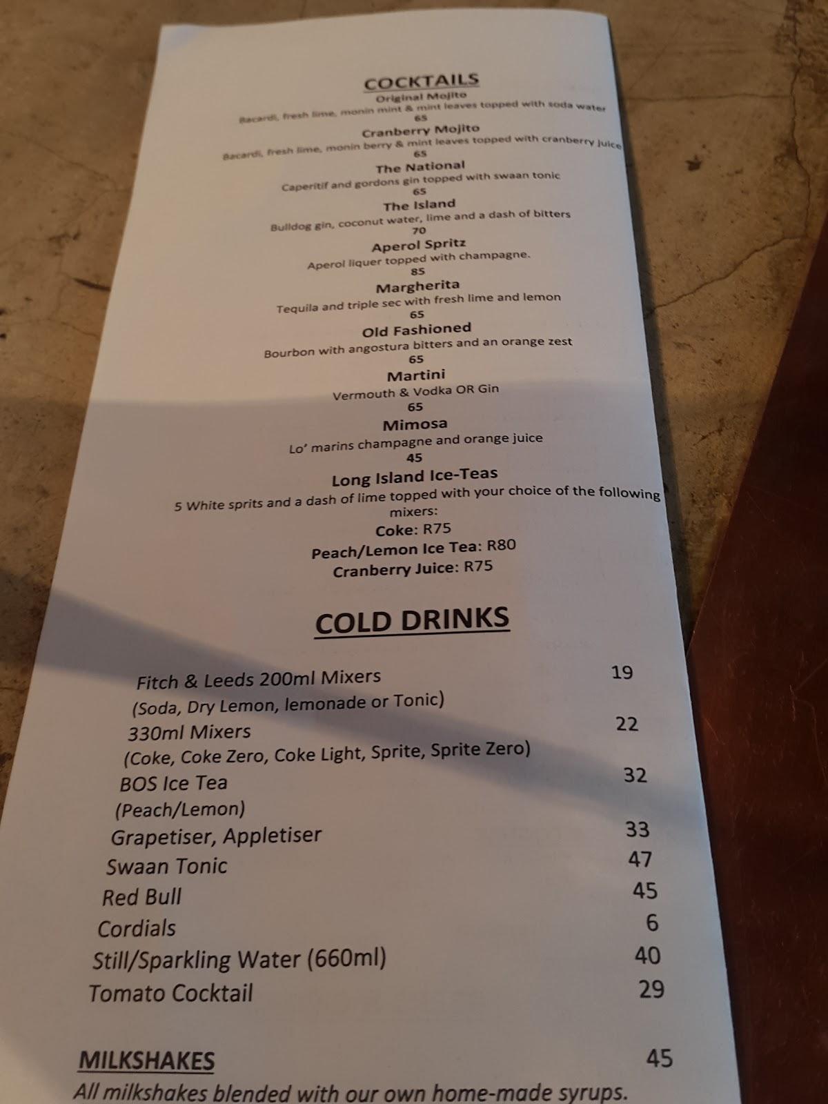 Speisekarte von La Stalla Resturant restaurant, Johannesburg