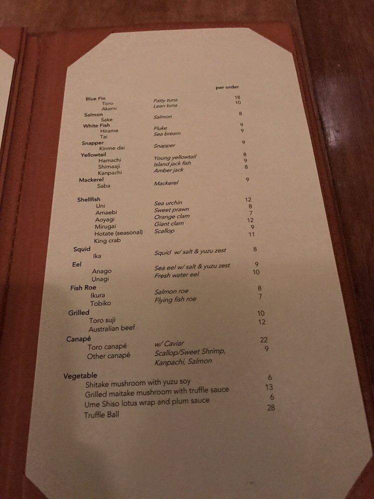 Menu at Bar Masa, West New York, The Shops at