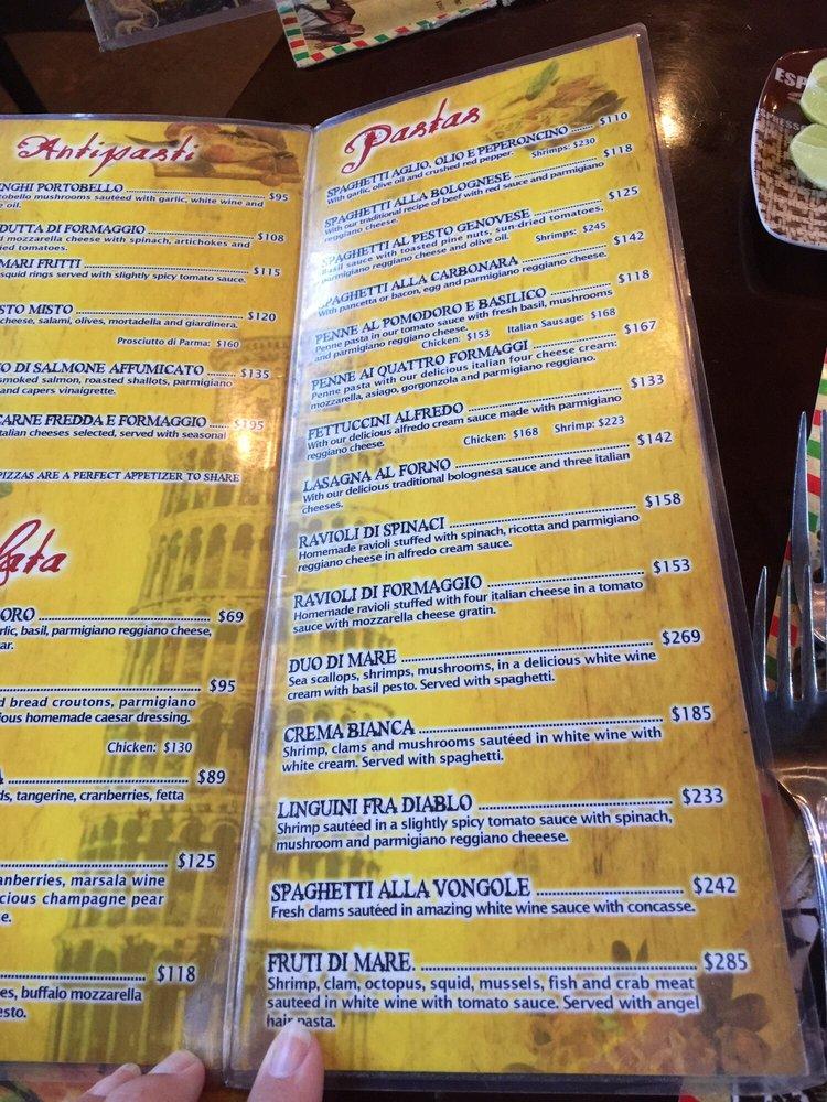 Carta de Restaurante la Forchetta, Ensenada