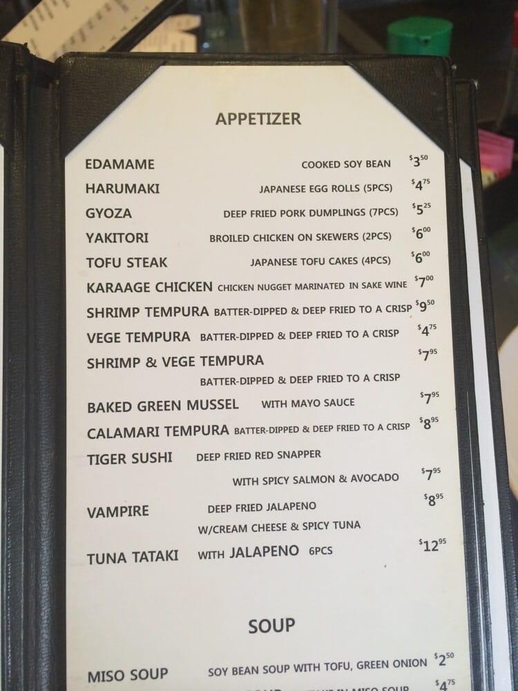 Menu at Shogun Palace restaurant, Bakersfield