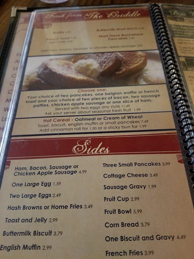 Menu at Deja Vu Restaurant, Redding