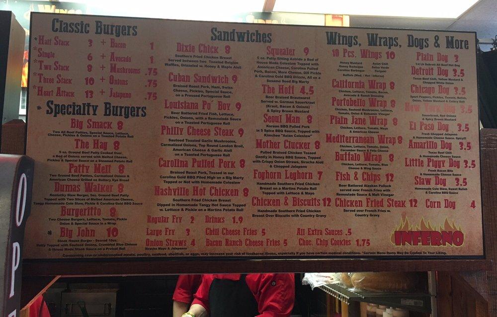 Menu at Inferno The Restaurant, Sound Beach