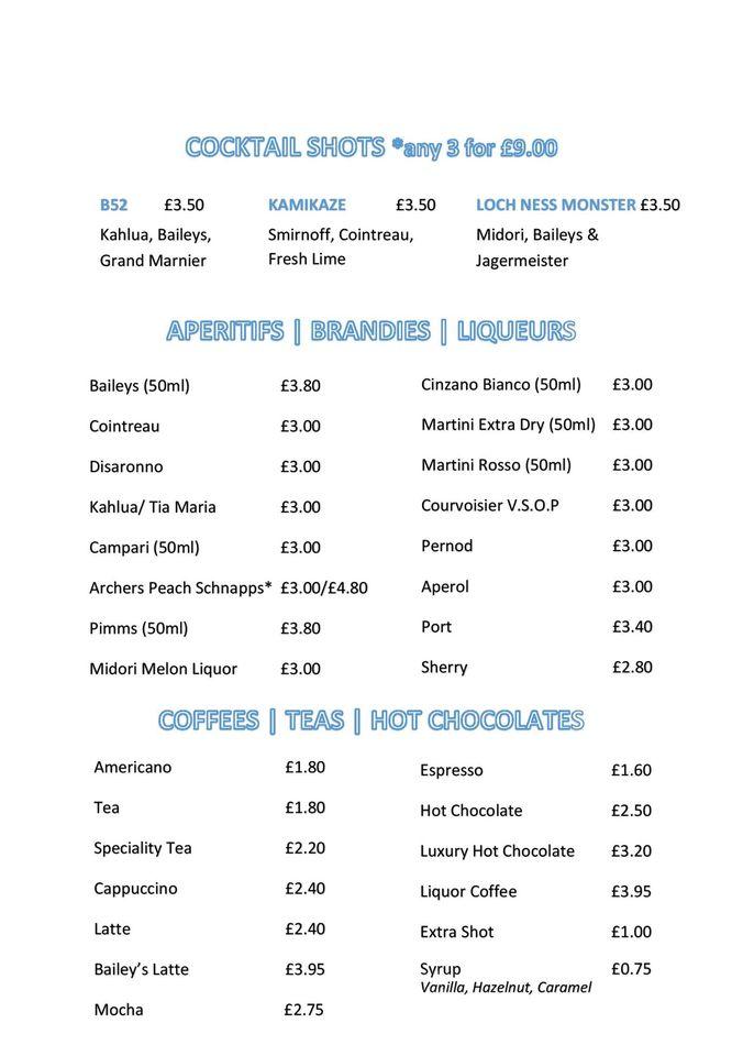 Menu at The George Inn pub & bar, Braunton