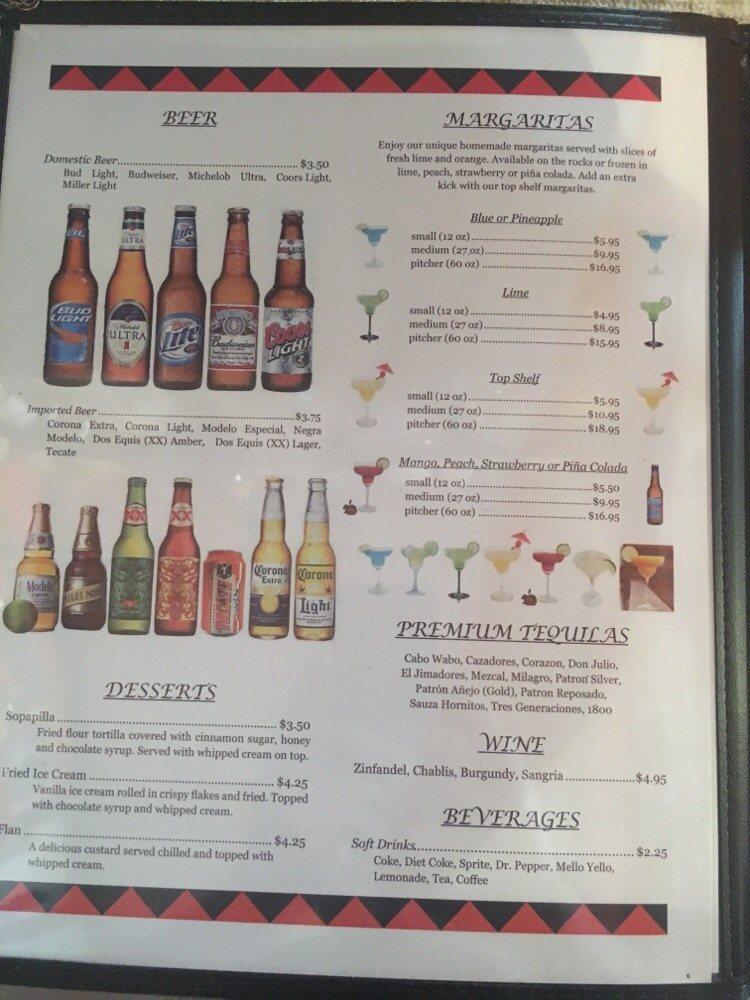 Menu at Tierra Caliente Mexican Grill restaurant, Childersburg