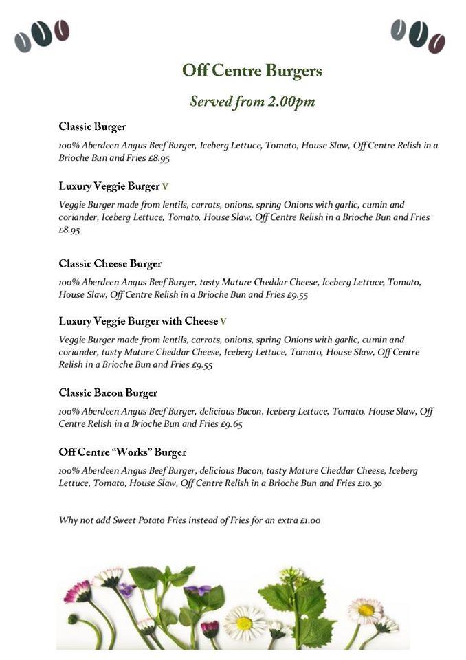 Menu at Centre Café Lounge cafe, Bristol