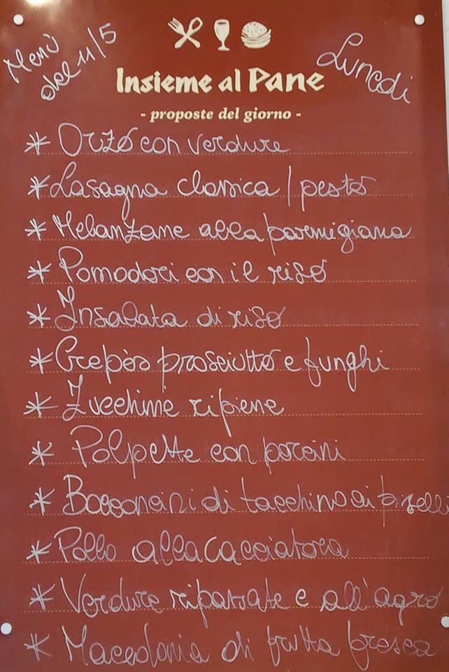 Menu da Insieme al Pane pizzeria, Roma, Via Arturo Graf