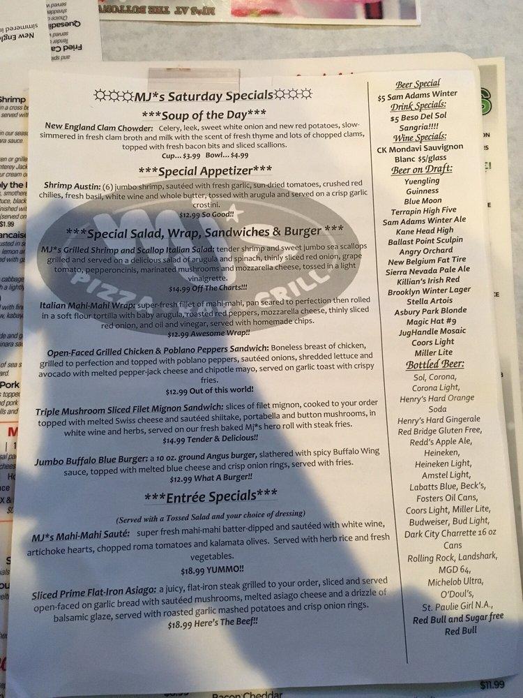 Menu at MJ's Restaurant Bar and Grill, Neptune City, NJ-66