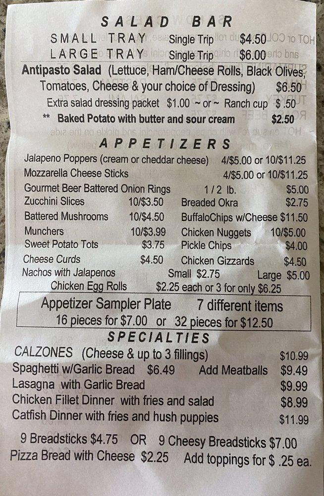 Menu at Old Time Pizza pizzeria, Kearny