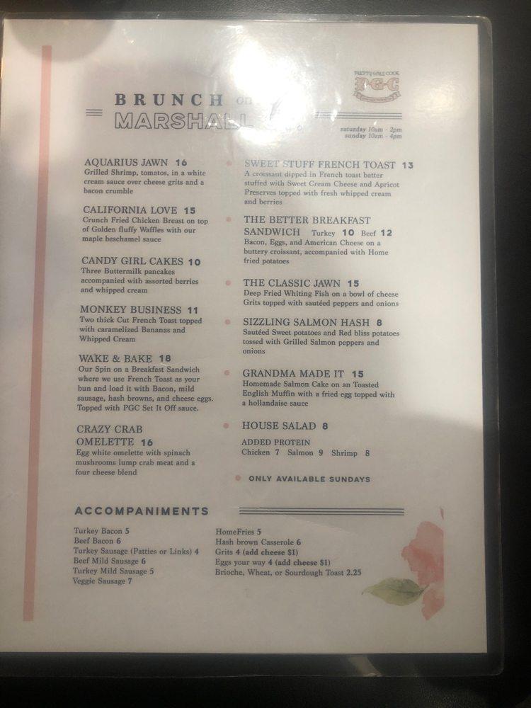 Menu at Pretty Girls Cook restaurant, Philadelphia
