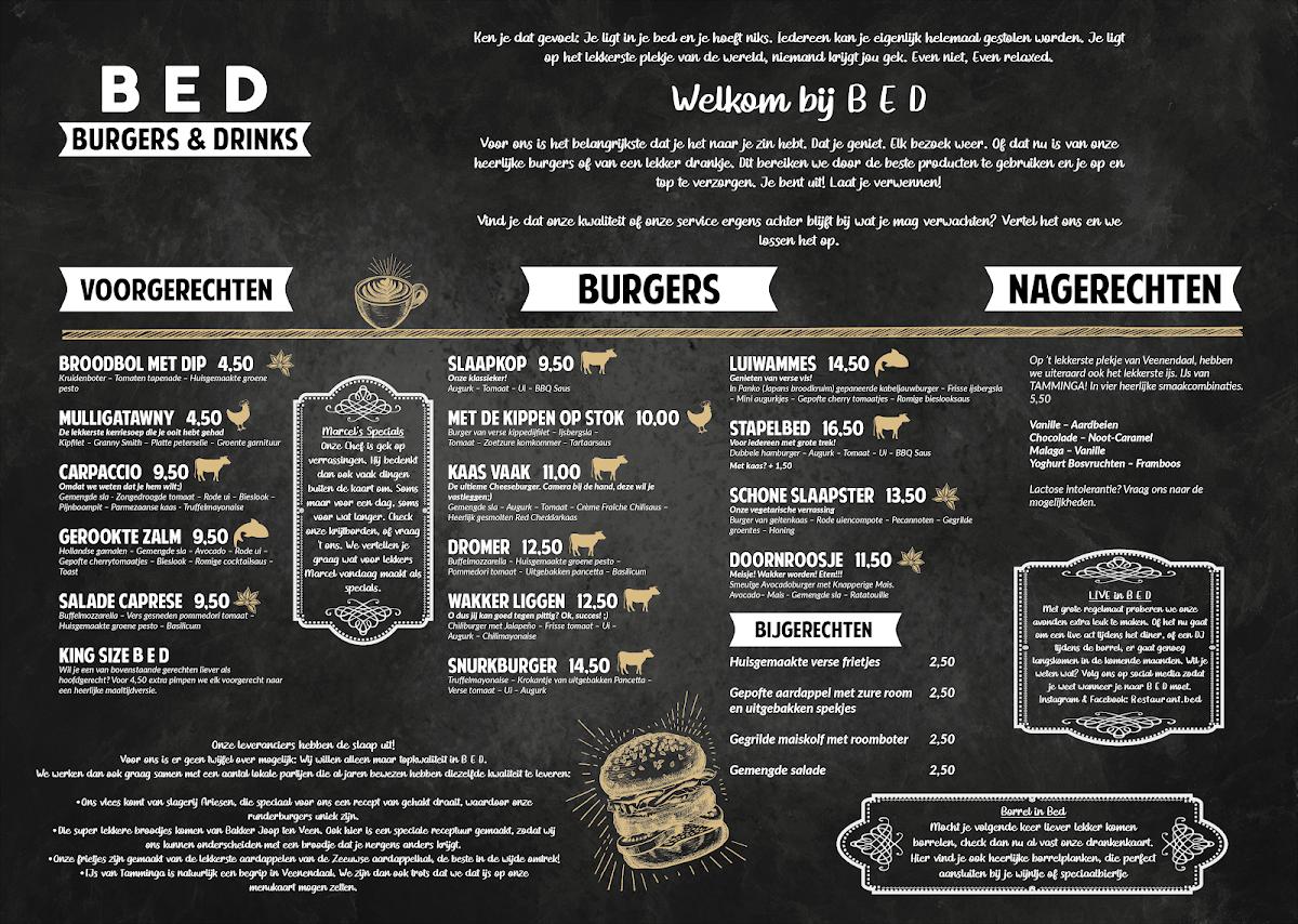 Menu at Restaurant BED, Veenendaal