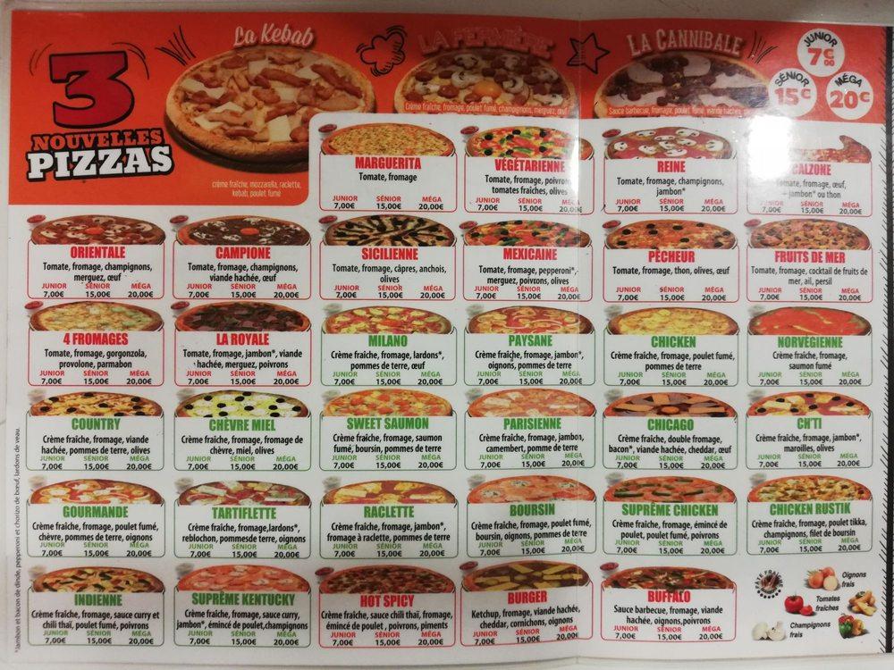 Menu au Royal Pizza pizzeria, Beauvais, 16 Rue Maurice Segonds