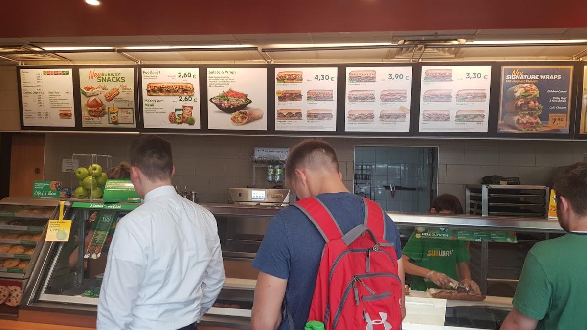 Speisekarte von Subway mannheim fast Food, Mannheim, Stadthaus