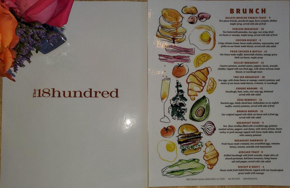 Menu at The 18hundred pub & bar, Bakersfield
