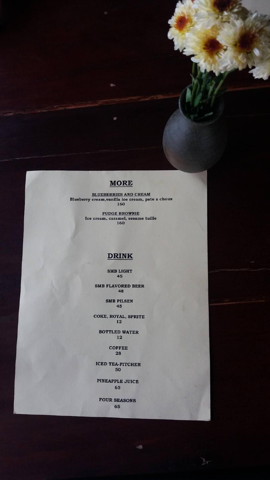 Menu at Adamo Dumaguete restaurant, Dumaguete, Tindalo St