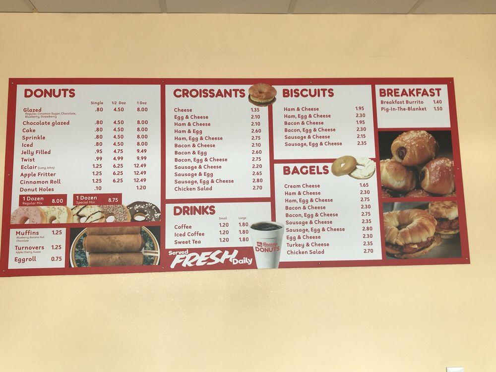 Menu at Reasey Donuts, Mulberry, 202 E Canal St