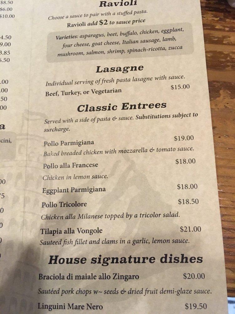 Menu at II Pastaio Ristorante restaurant, Boulder
