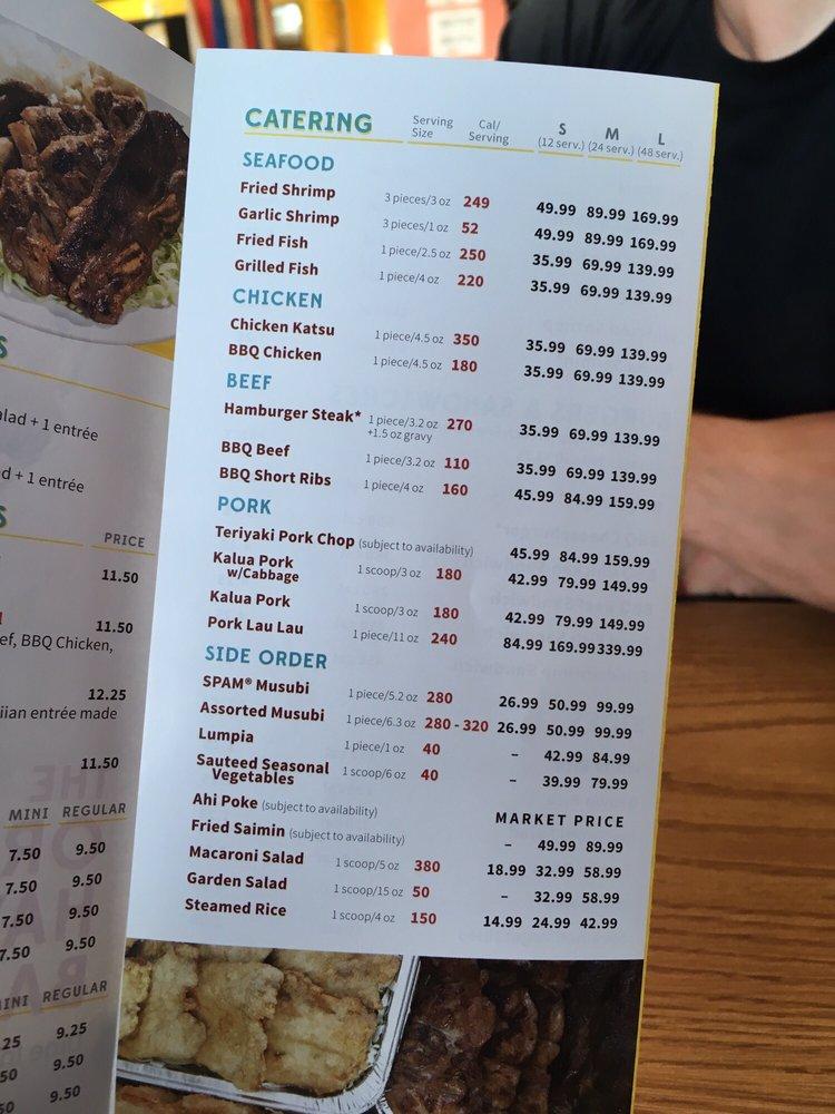 Menu at L&L Hawaiian Barbecue, Lakewood
