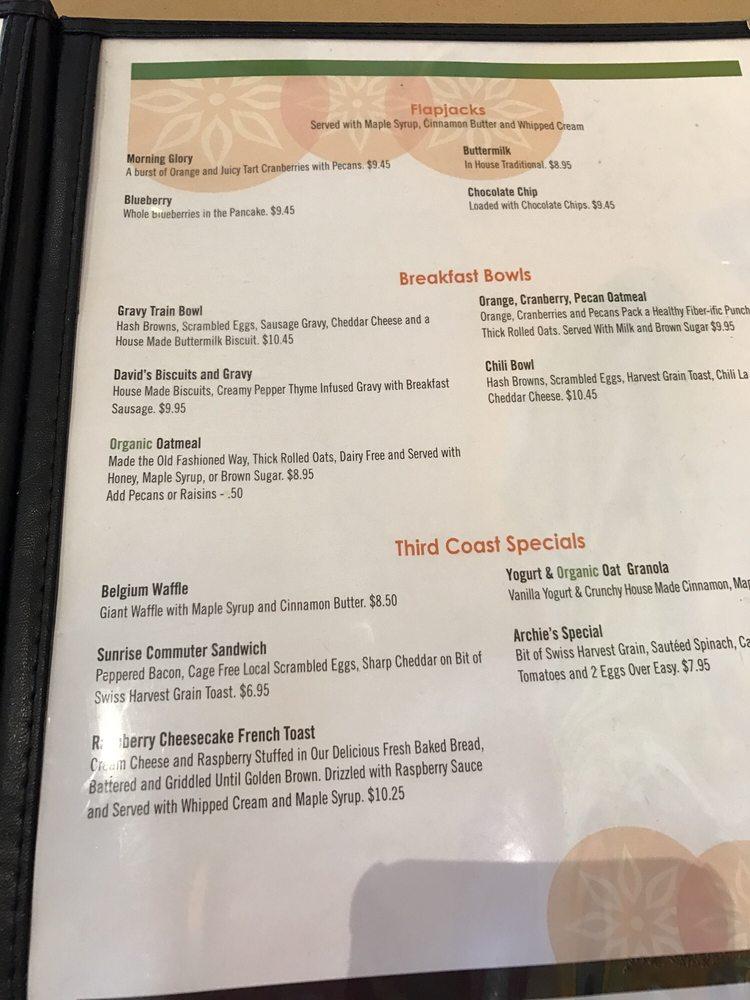 Menu at Third Coast Spice Cafe, Chesterton