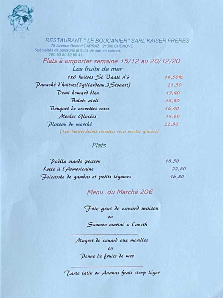 Menu au Le Boucanier pub et bar, Chenôve, 75 Av. Roland Carraz