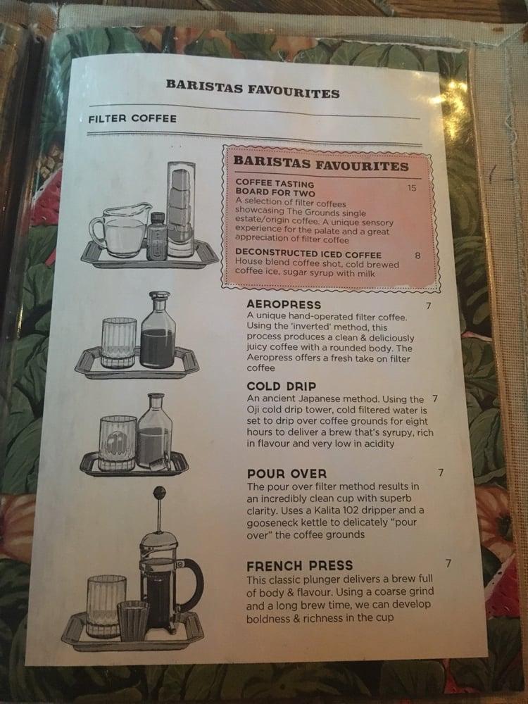 Menu at The Grounds of Alexandria pub & bar, Alexandria
