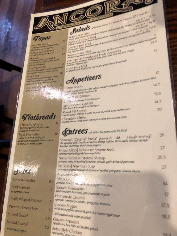 Menu at Ancora! pub & bar, Utica, 261 Genesee St