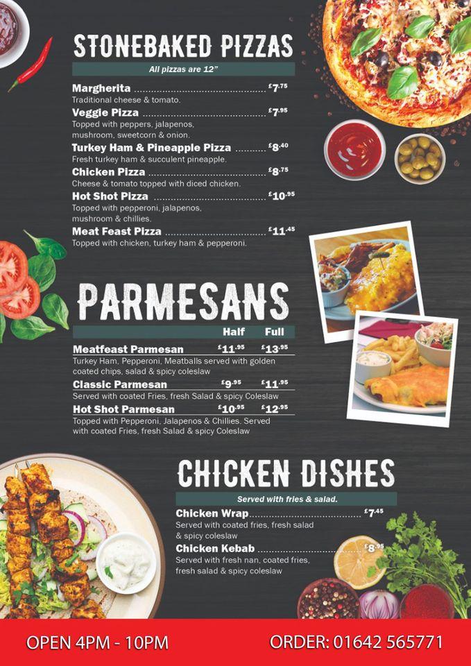 Menu at Evolution Grill cafe, Billingham