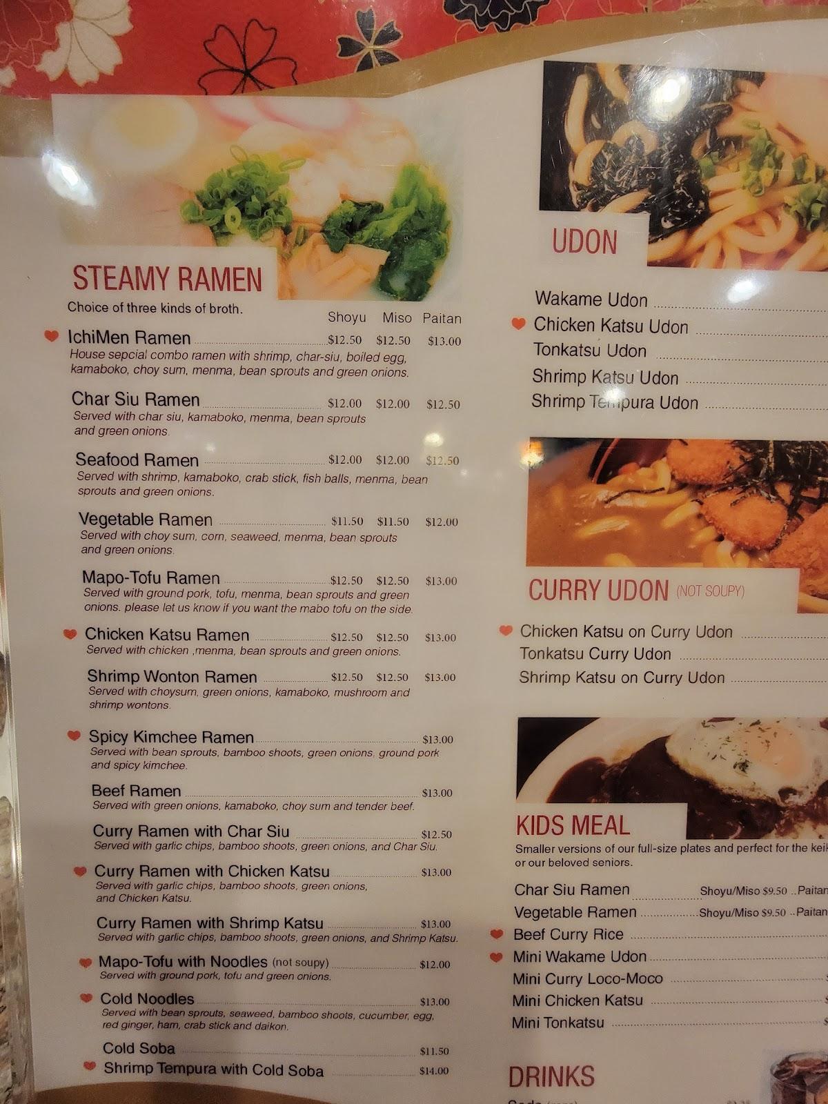 Menu at HoYa Grill & Ramen restaurant, Pearl City