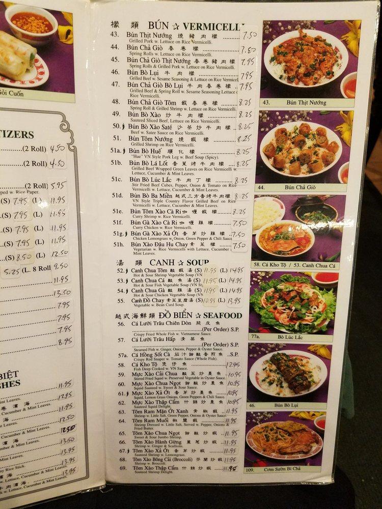 Menu at Phở Hoài restaurant, New York City, Avenue U