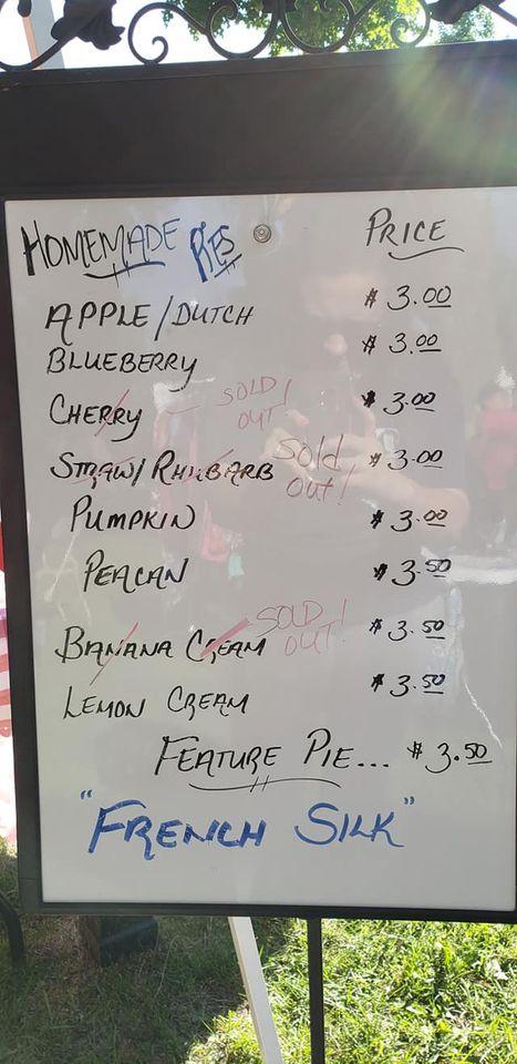 Menu at Pie Shack restaurant, Berlin