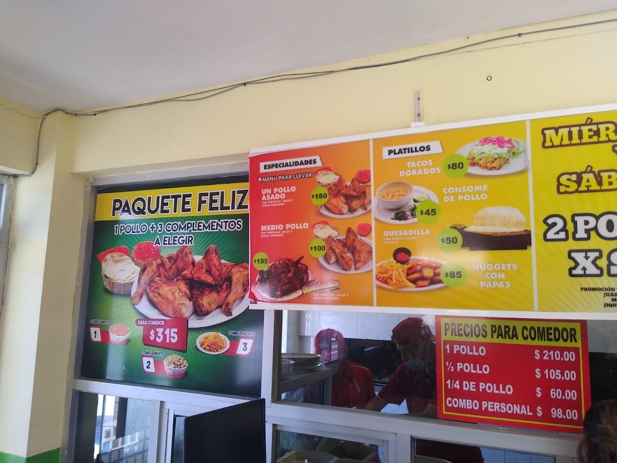 Menu at Pollo Feliz Madero restaurant, Los Mochis, con