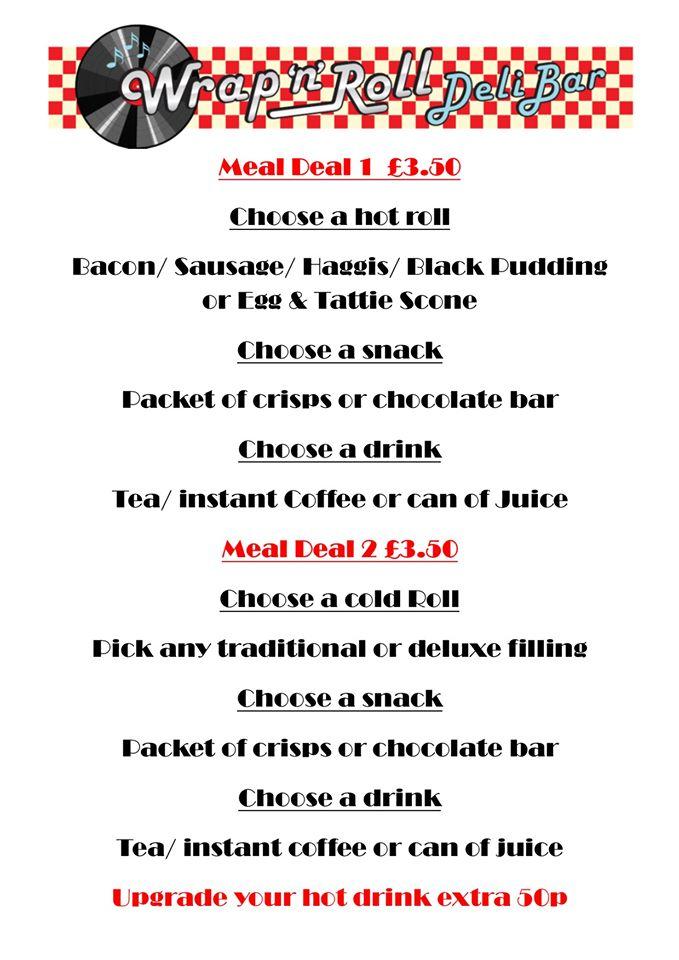 Menu at Scran-tastic, Kirkcudbright