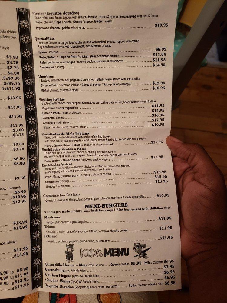 Menu at Estrellita Poblana Taqueria Express restaurant, Yonkers, Broadway