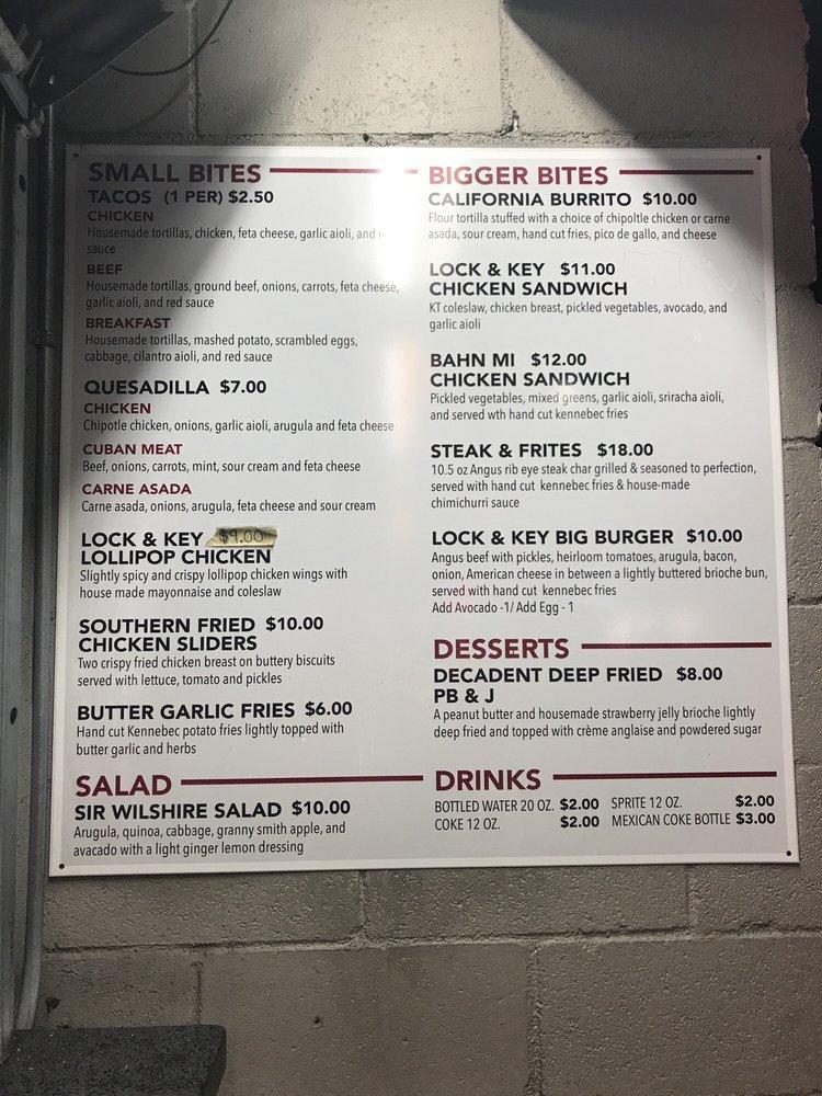 Menu at Lock Box pub & bar, Los Angeles