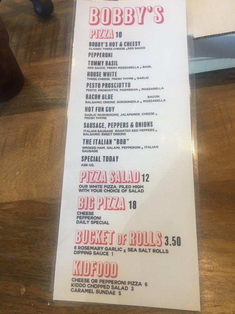 Menu at Bobby’s Hot & Cheesy pizzeria, Roanoke