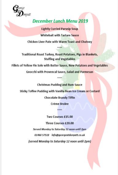 Menu at The George at Donyatt pub & bar, Ilminster