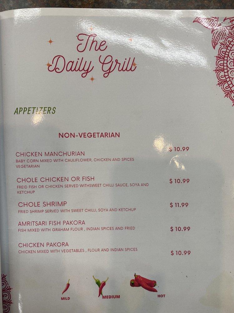 Menu at DAILY GRILL INDIAN RESTAURANT, Napoleon