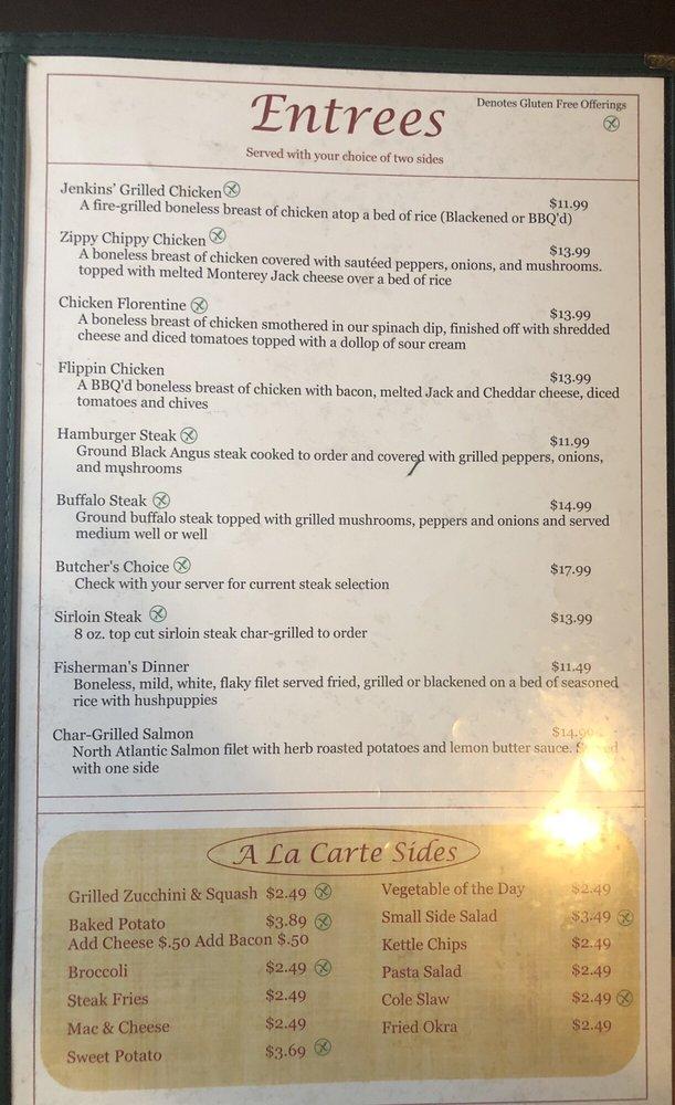 Menu at Jenkins Grille & Market restaurant, Athens
