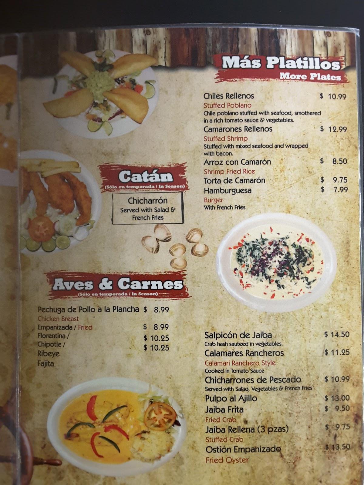 Menu at Mariscos Lauro Villar Olmito restaurant, Olmito, North Street 77