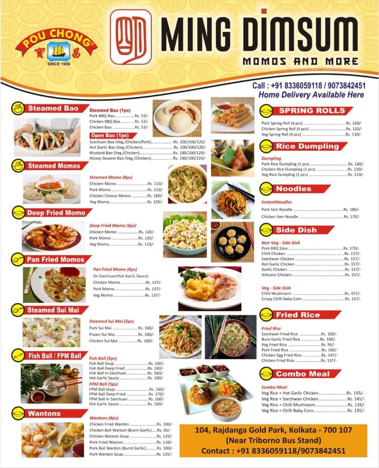Menu at Pou Chong Sauces, Kolkata