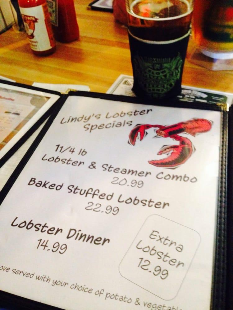 Menu at Lindy's Tavern pub & bar, North Smithfield
