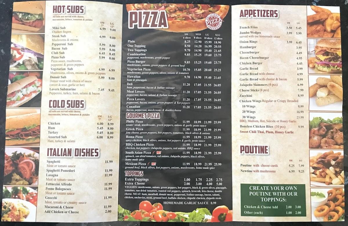 Menu at Pizza Lovers restaurant, Ottawa, 800 Hunt Club Rd #4