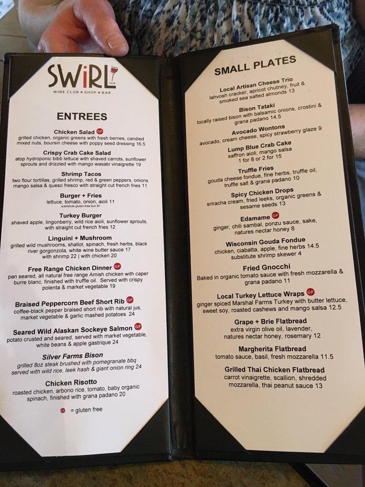 Menu at Swirl pub & bar, Afton