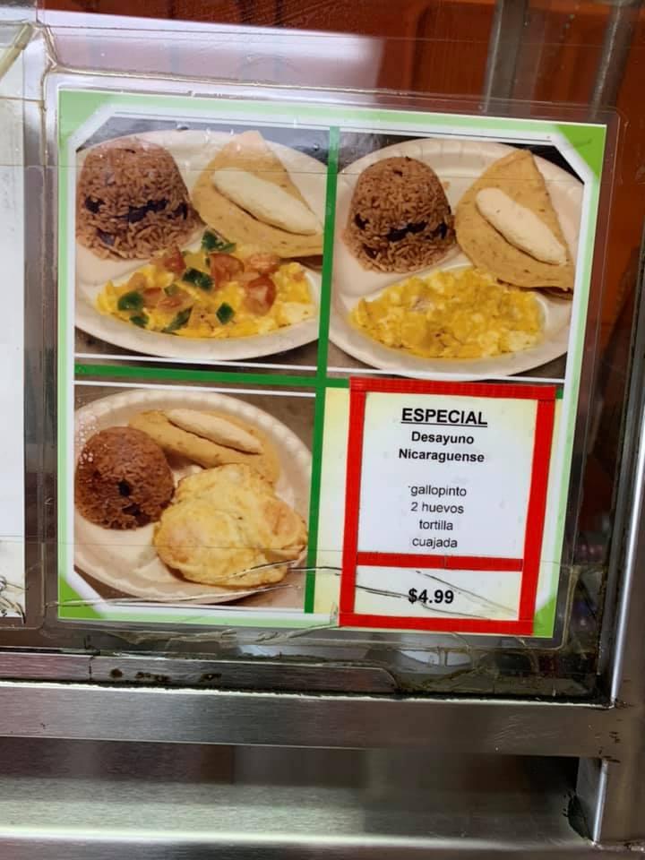 Menu at Fritanga Coliseo restaurant, Miami
