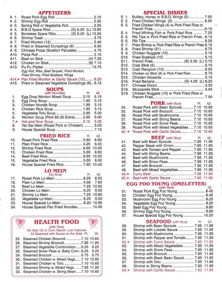 Menu at Lim Fong's Delight II restaurant, Pemberton, 209 Hanover St