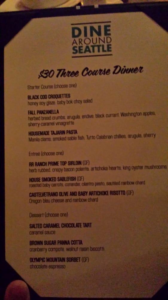 Menu at Ray's Cafe, Seattle