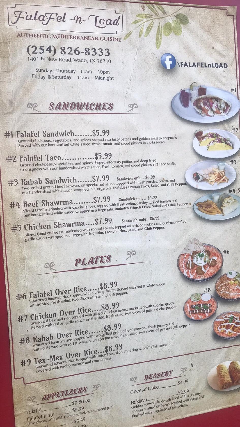 Menu at The Block Food Park restaurant, Waco