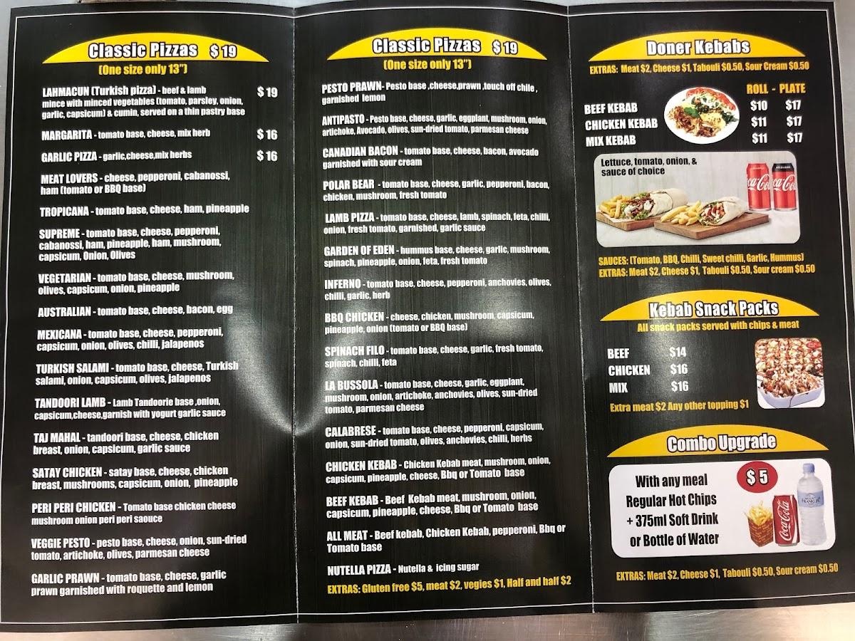 Menu at Wenty Kebab&Pizza restaurant, Wentworth Falls