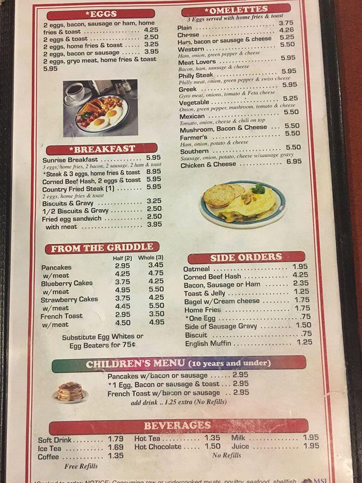 Menu at Southgate Grill restaurant, Southgate